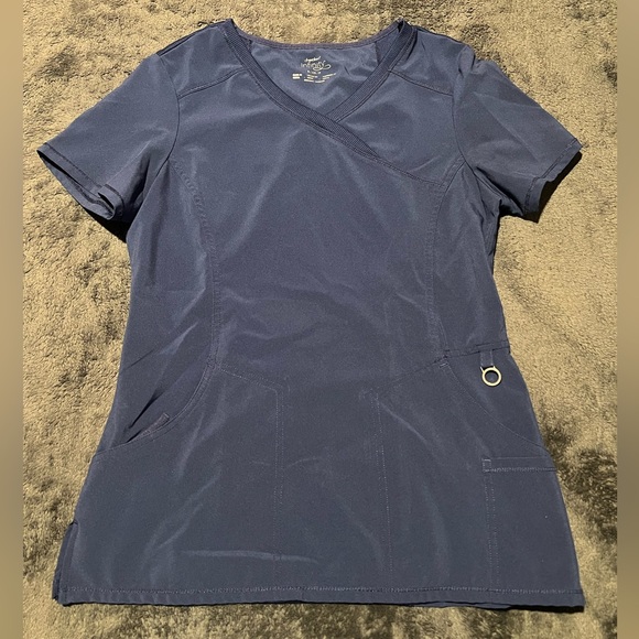 Cherokee | Tops | Cherokee Infinity Navy Scrub Top In Small | Poshmark